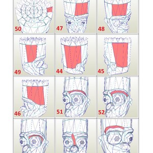 Bart Simpson Head Papercraft, Low Poly Paper Craft Template. PDF DXF ...