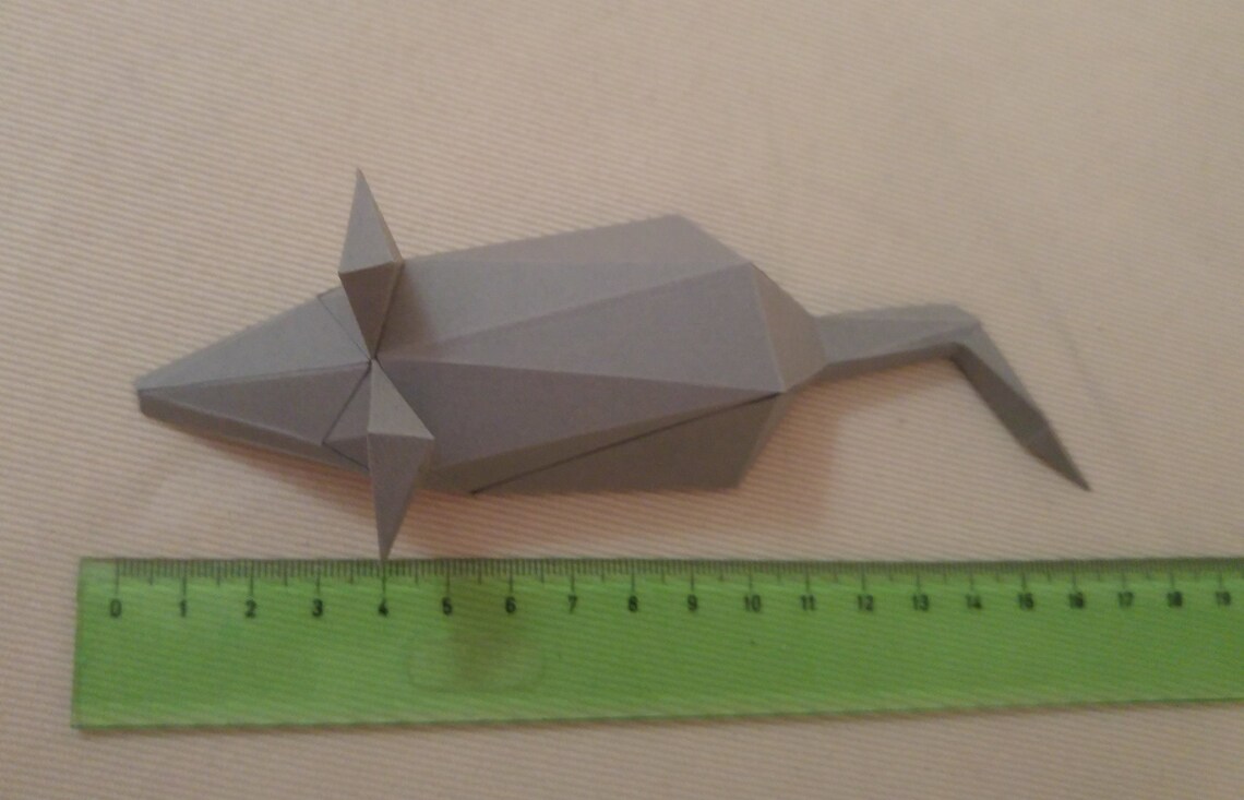 Mouse low poly papercraft paper 3d model DIY teplate PDF | Etsy