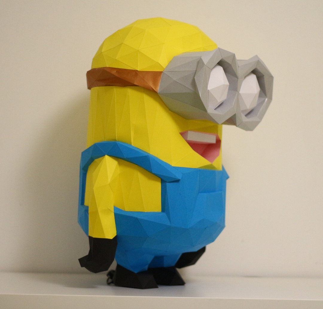 Papercraft Minion Svg Dxf Pdf Papercraft Minion Minion Template Sculpture Home Decor