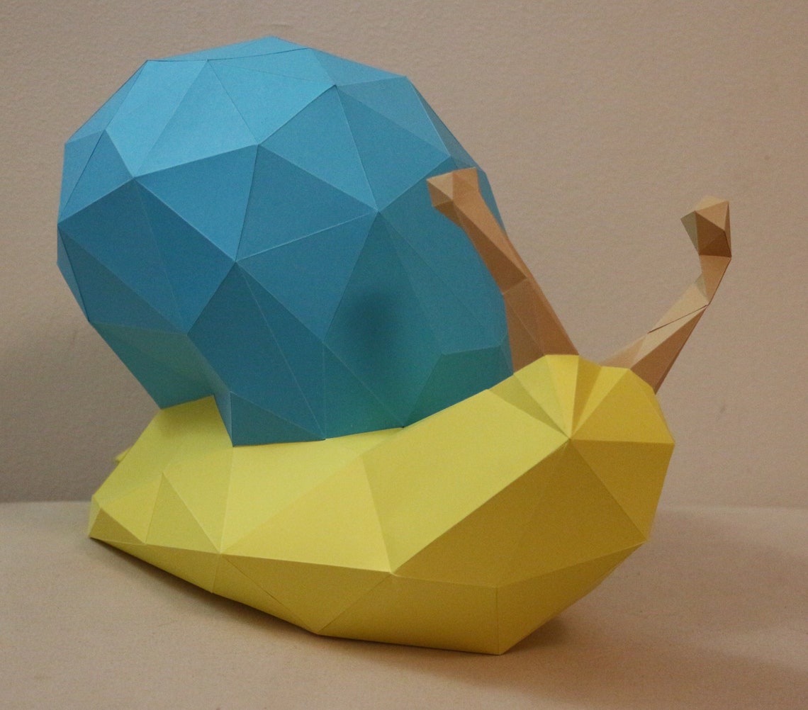 Snail Low Poly Papercraft PDF SVG DXF Paper 3d Model - Etsy