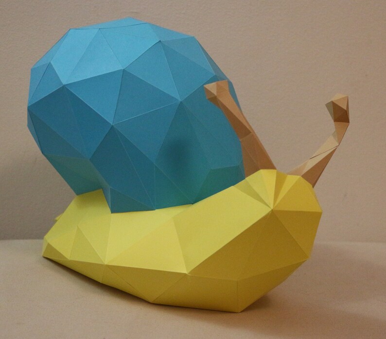 Snail Low Poly Papercraft PDF SVG DXF Paper 3d Model - Etsy