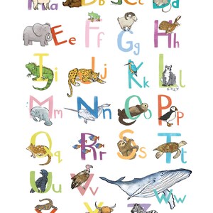 Animal Alphabet A5 Letter Prints - Etsy