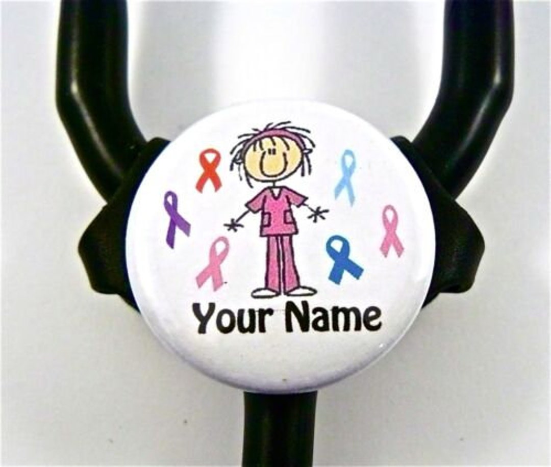Awareness Nurse Pink Scrubs Stethoscope Id Tag Littmann Other - Etsy