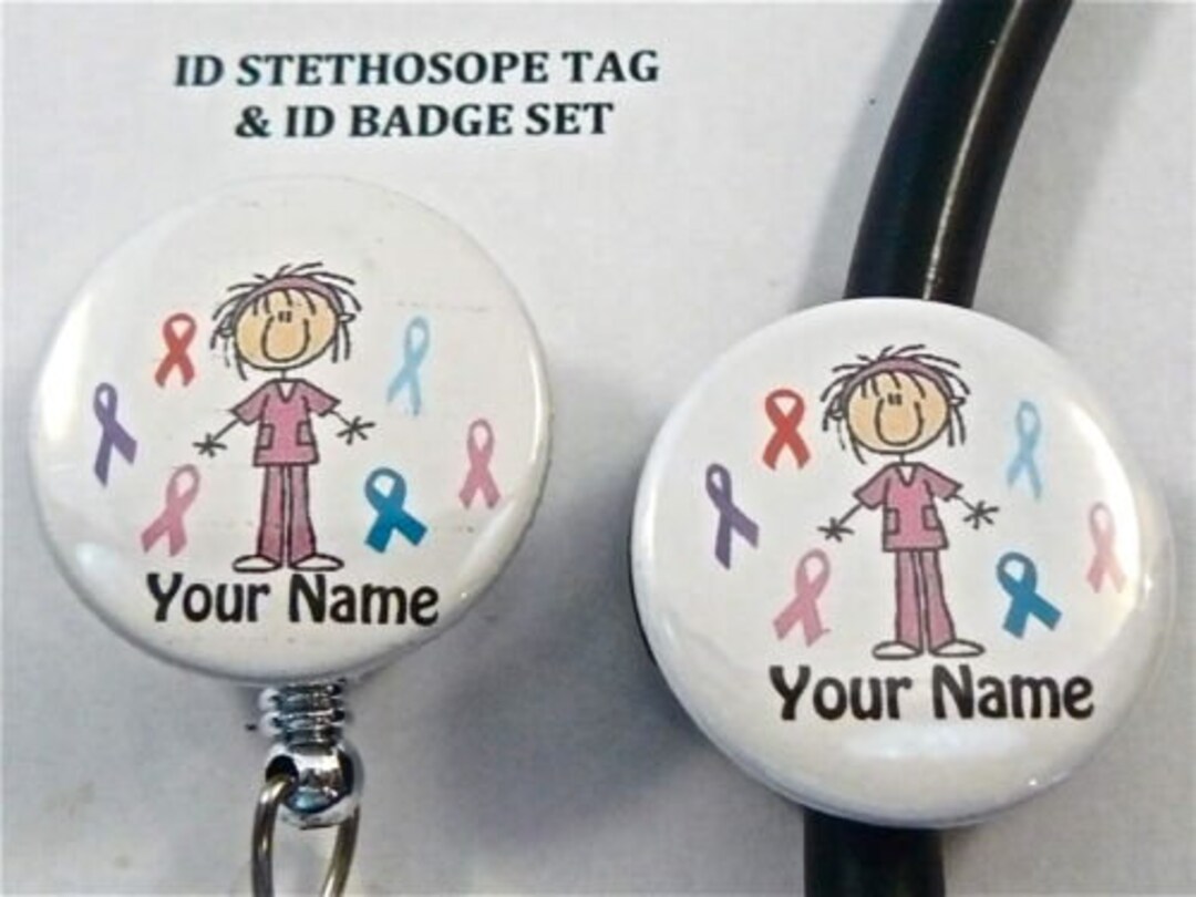 Awareness Nurse Ribbons ID Stethoscope Name Tag Reel Badge Set - Etsy