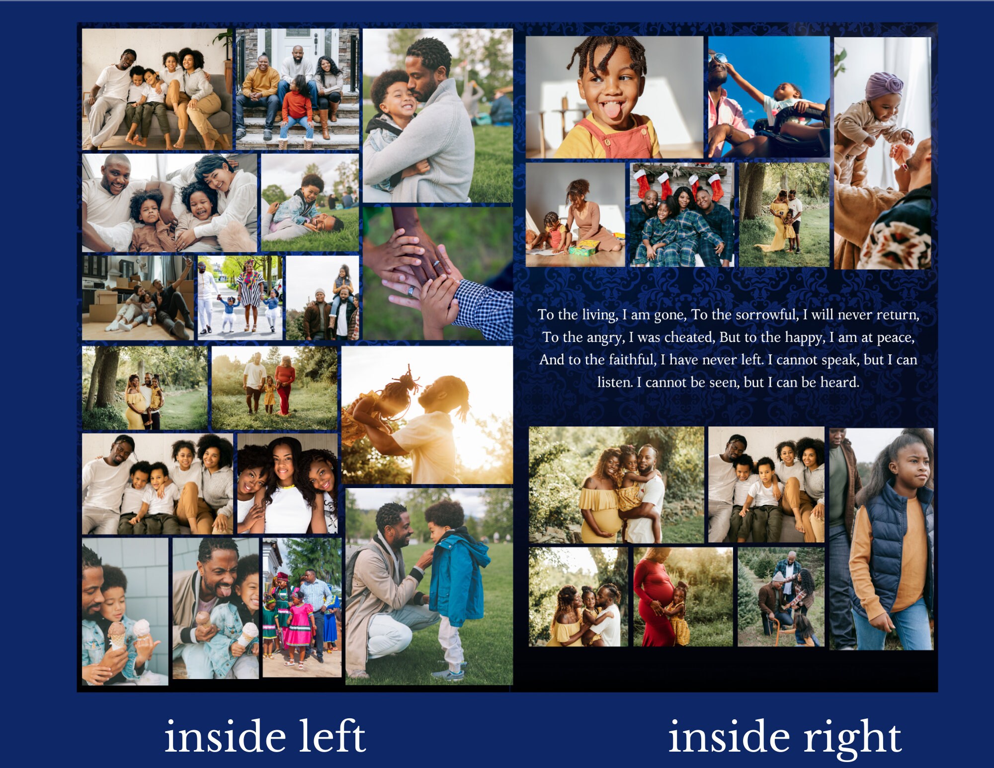 Blue Royalty | Customizable Digital Funeral Obituary Template | Blue ...