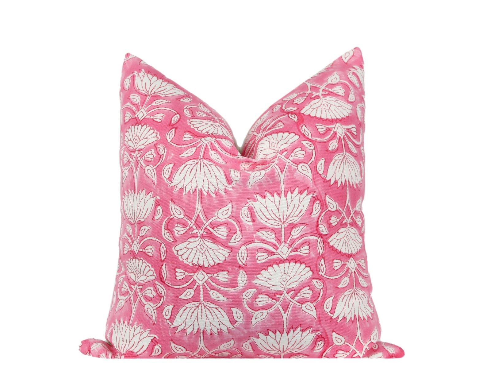 Pink Block Print Pillow Cover - Etsy