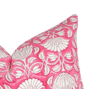 Pink Block Print Pillow Cover - Etsy