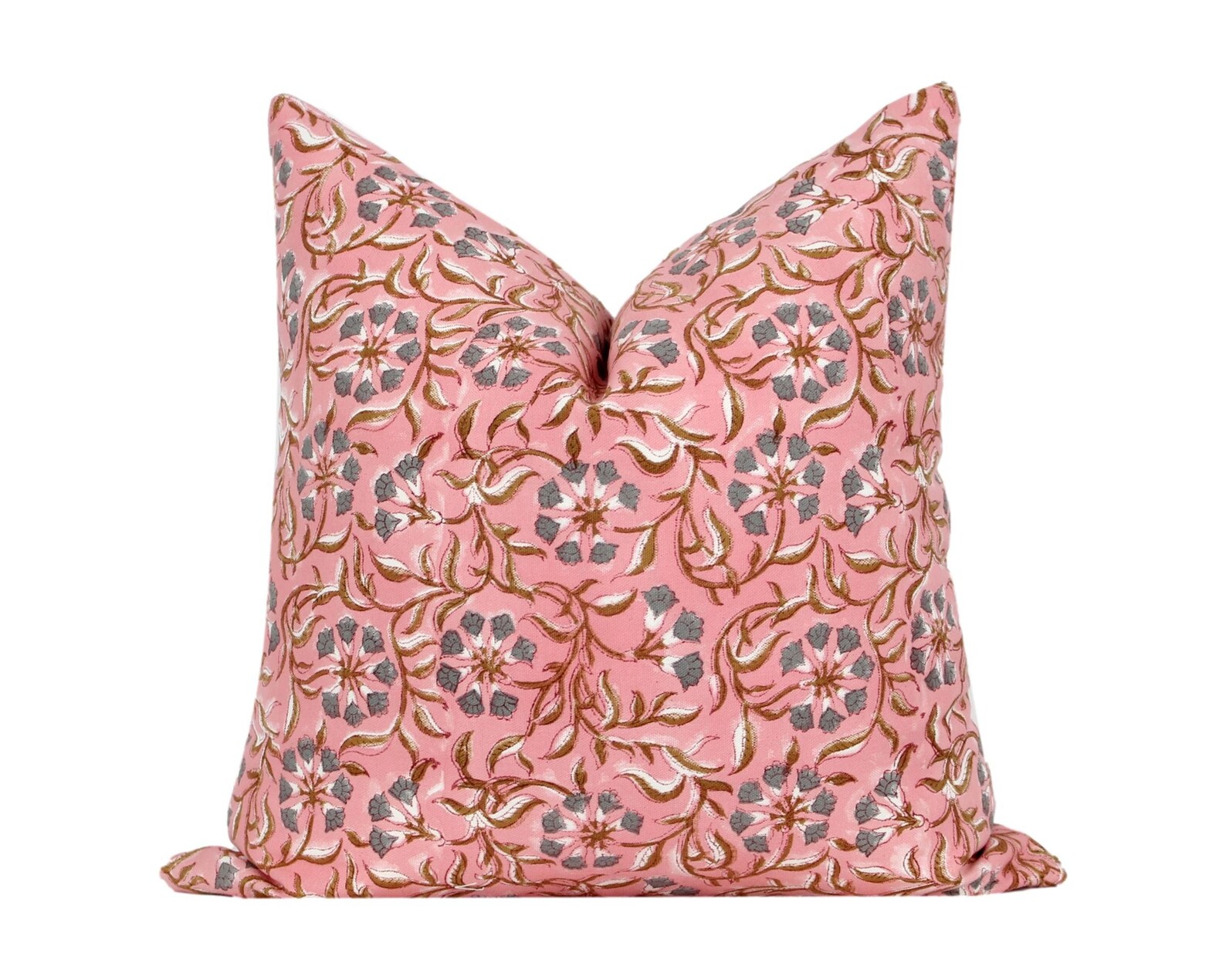 Pink Block Print Pillow Cover - Etsy