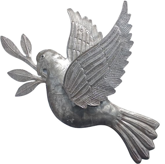 Dove Peace Dove Bird Art Haitian Metal Art Recycled Metal - Etsy
