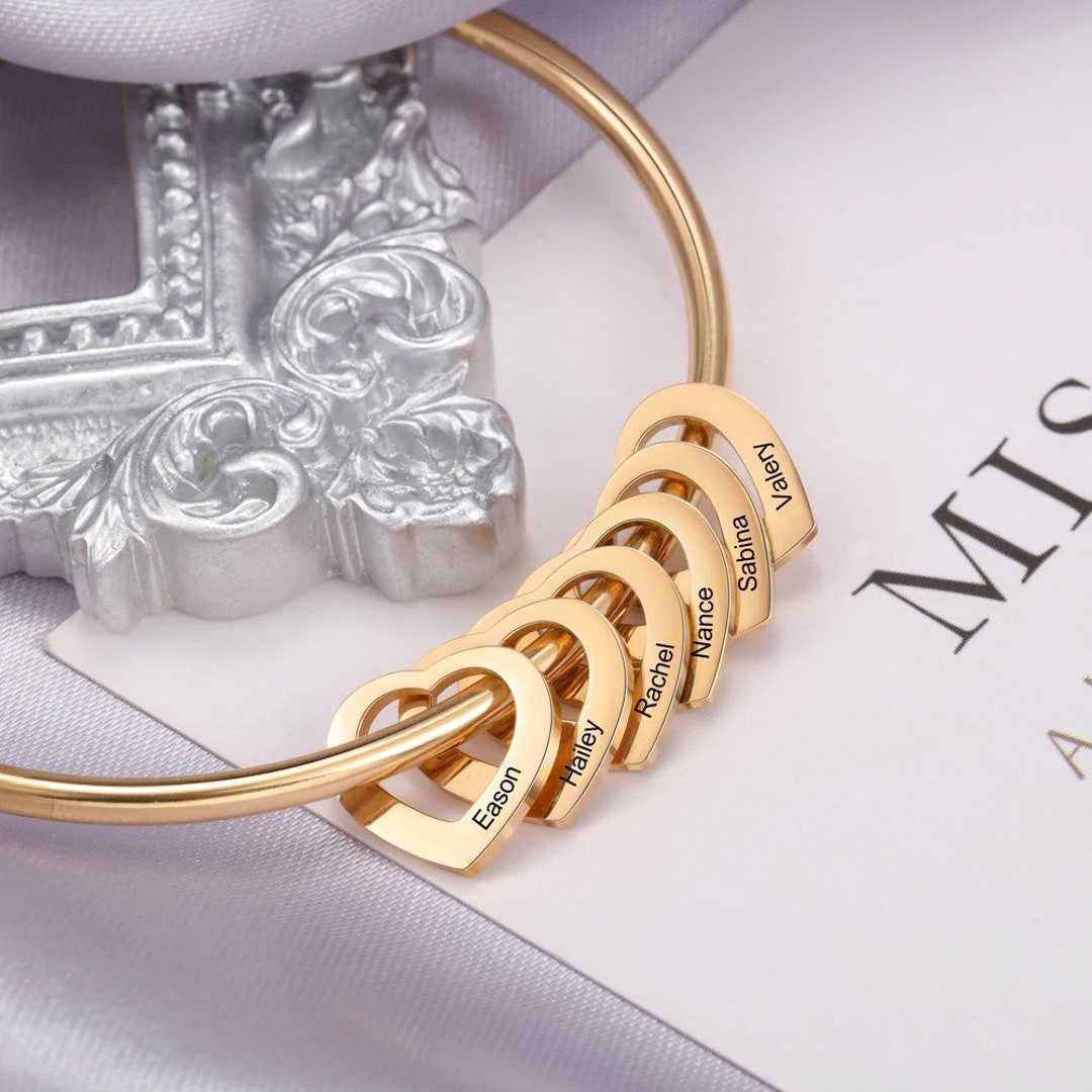 Mothers Bracelet - Bracelet for Mom With Children's Names Gold ...