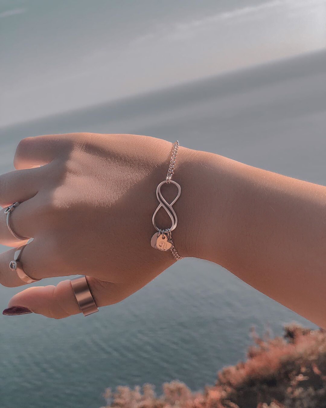 Infinity Armband Infinity Initial Armband Paar Eternity - Etsy.de