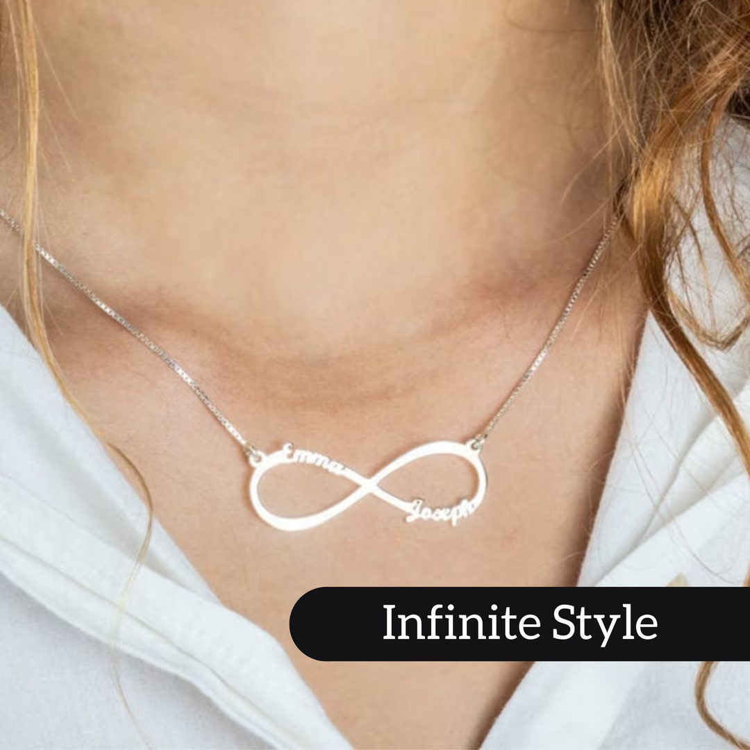 Infinity Name Necklace - Customizable With 2-4 Names, Handmade ...