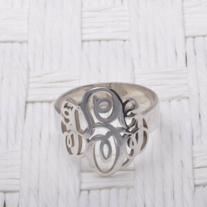 Monogram Ring - Gold Monogram Ring - Sterling Silver Monogram Ring ...