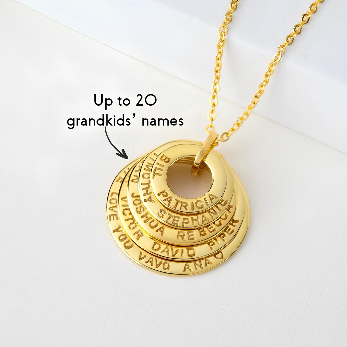 Grandma Necklace: Custom Grandma Necklace With Grandkids Names, Silver ...