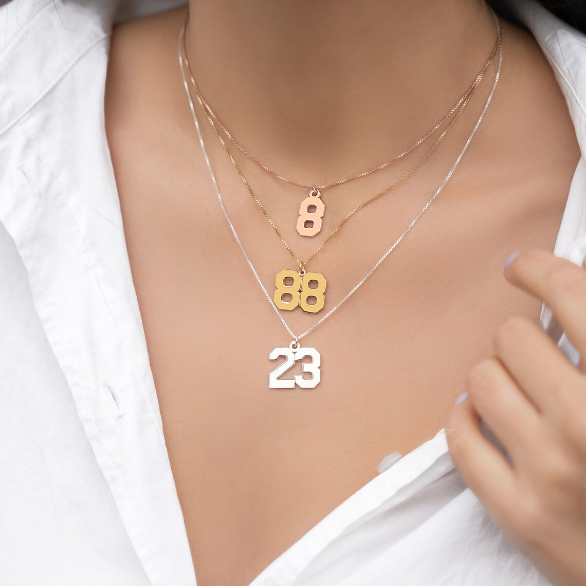 Number Necklace - 23, 24, 22 111, 222, 333 - Angel Number Necklace ...