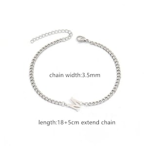 Initial Bracelet for Him: Alphabet Bracelet for Men, Silver Men Initial ...