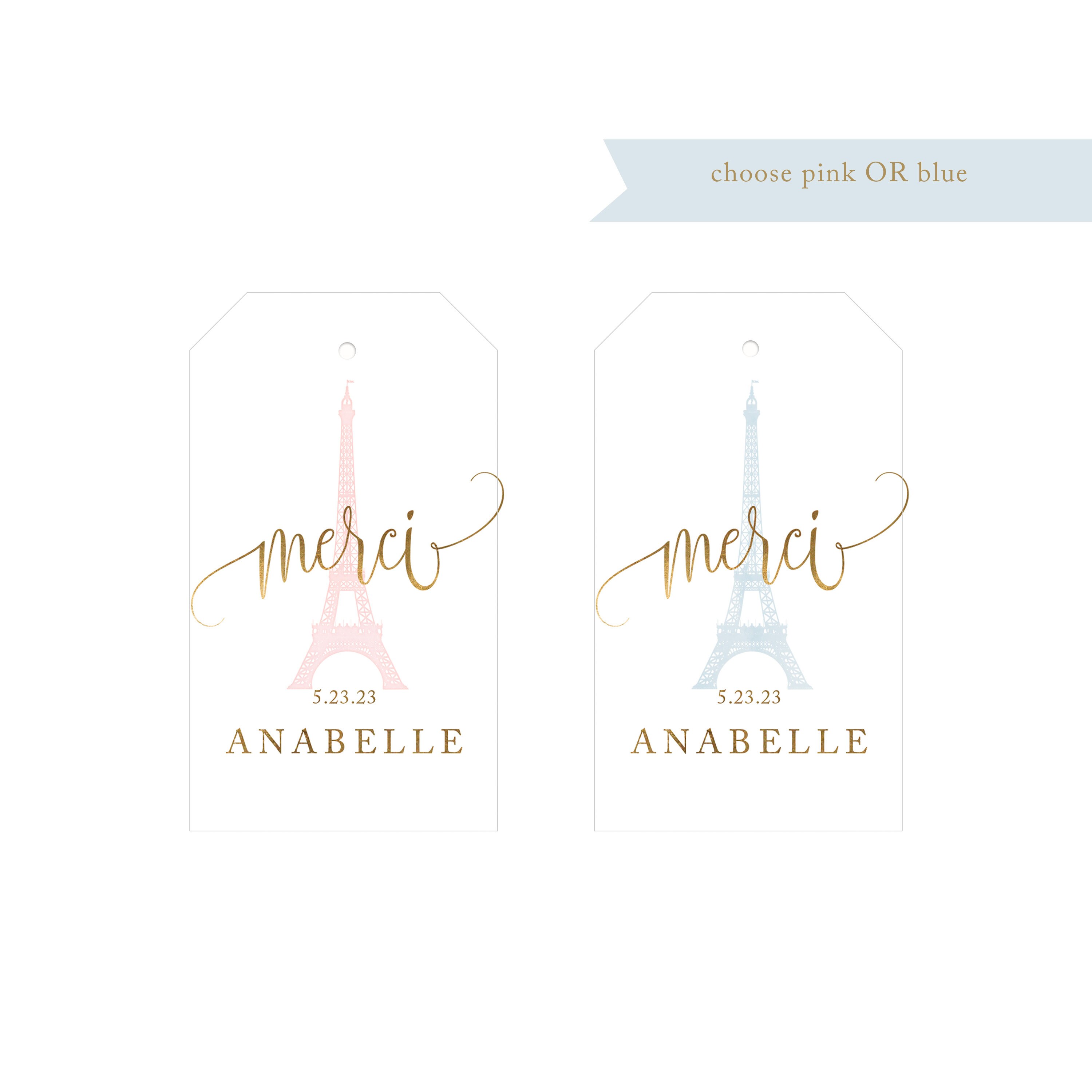 French Thank You Tag, Paris Party Favor Tags, Thank You Tags, Merci ...