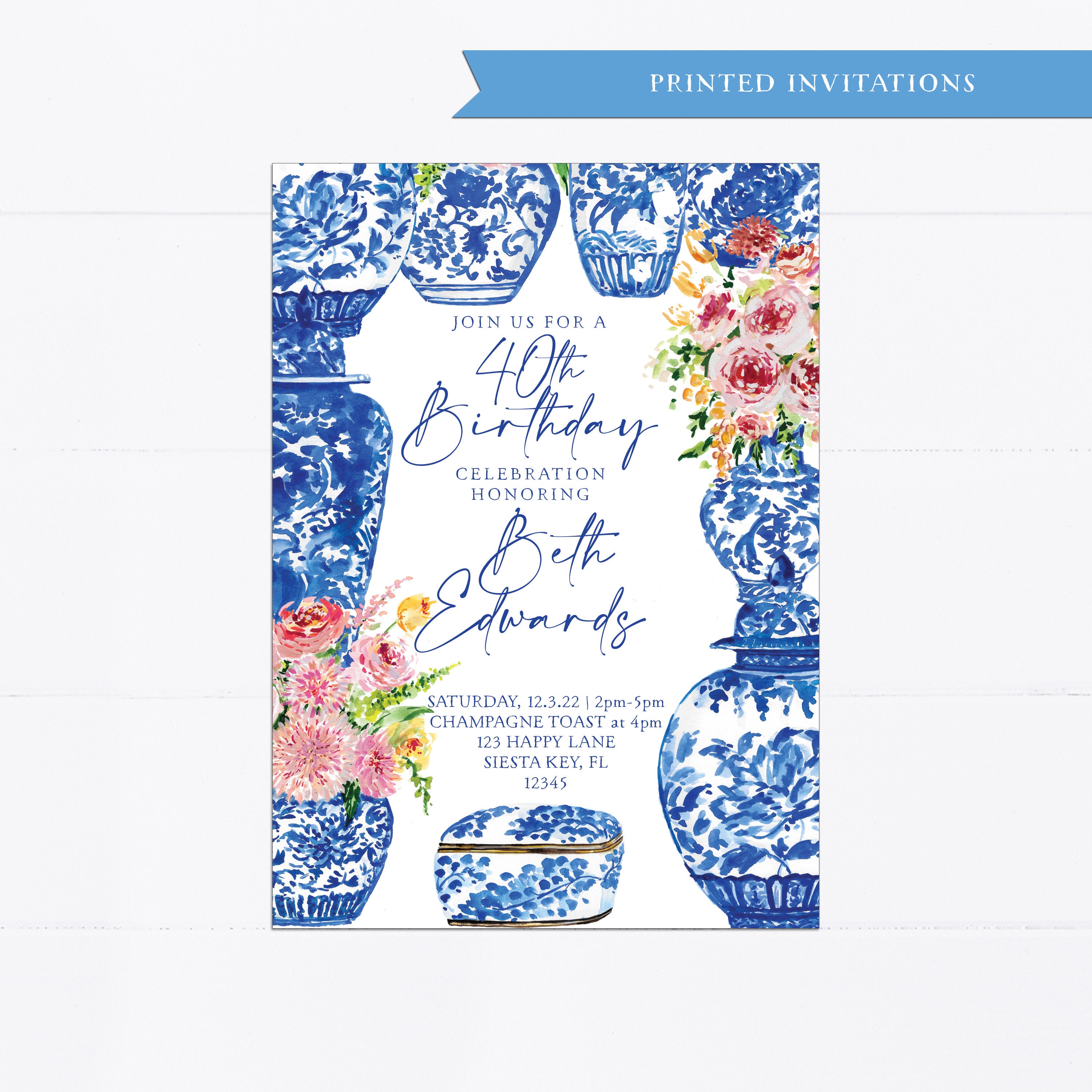Blue Chinoiserie Welcome Sign Shower Welcome Sign Birthday - Etsy