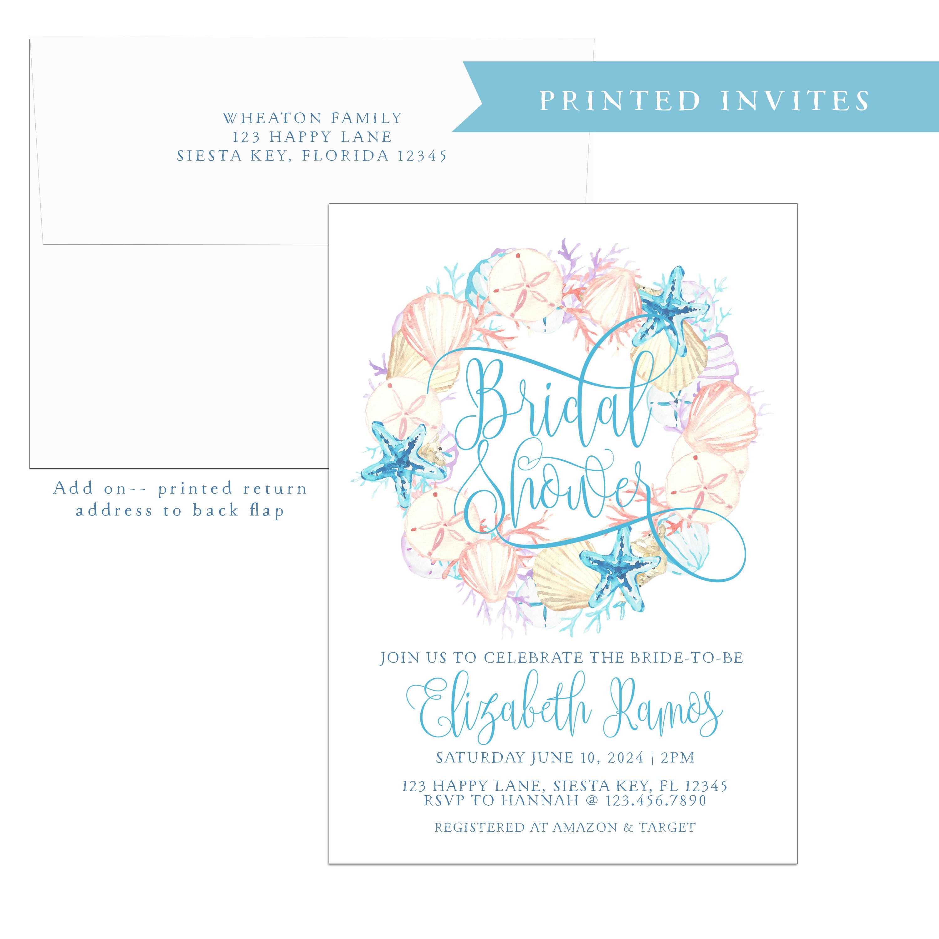 Beach Baby Shower Invitation, Beach Theme, Girl Baby Shower, Baby ...