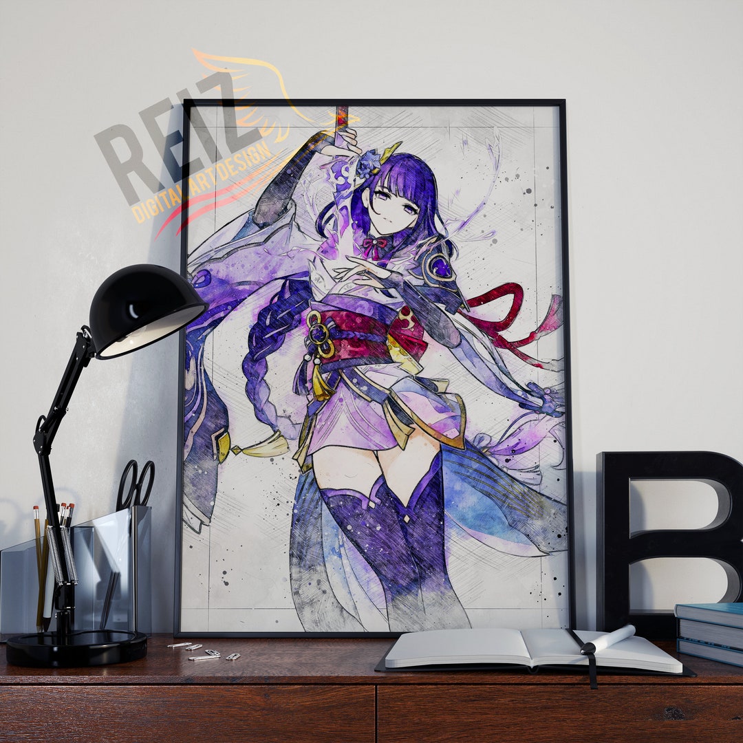 GENSHIN IMPACT Raiden Shogun Instant Download Printable, Poster ...