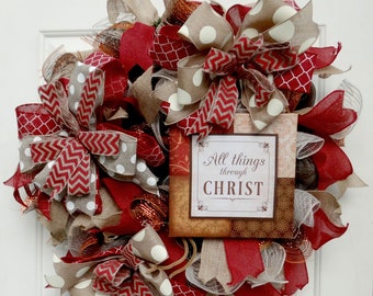 Christian wreath | Etsy