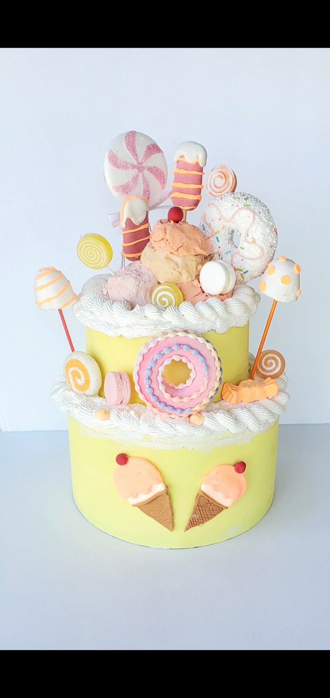 Fake Cake Centerpiece, Fake Bake Cake, Fake Deserts, Table Top Center ...