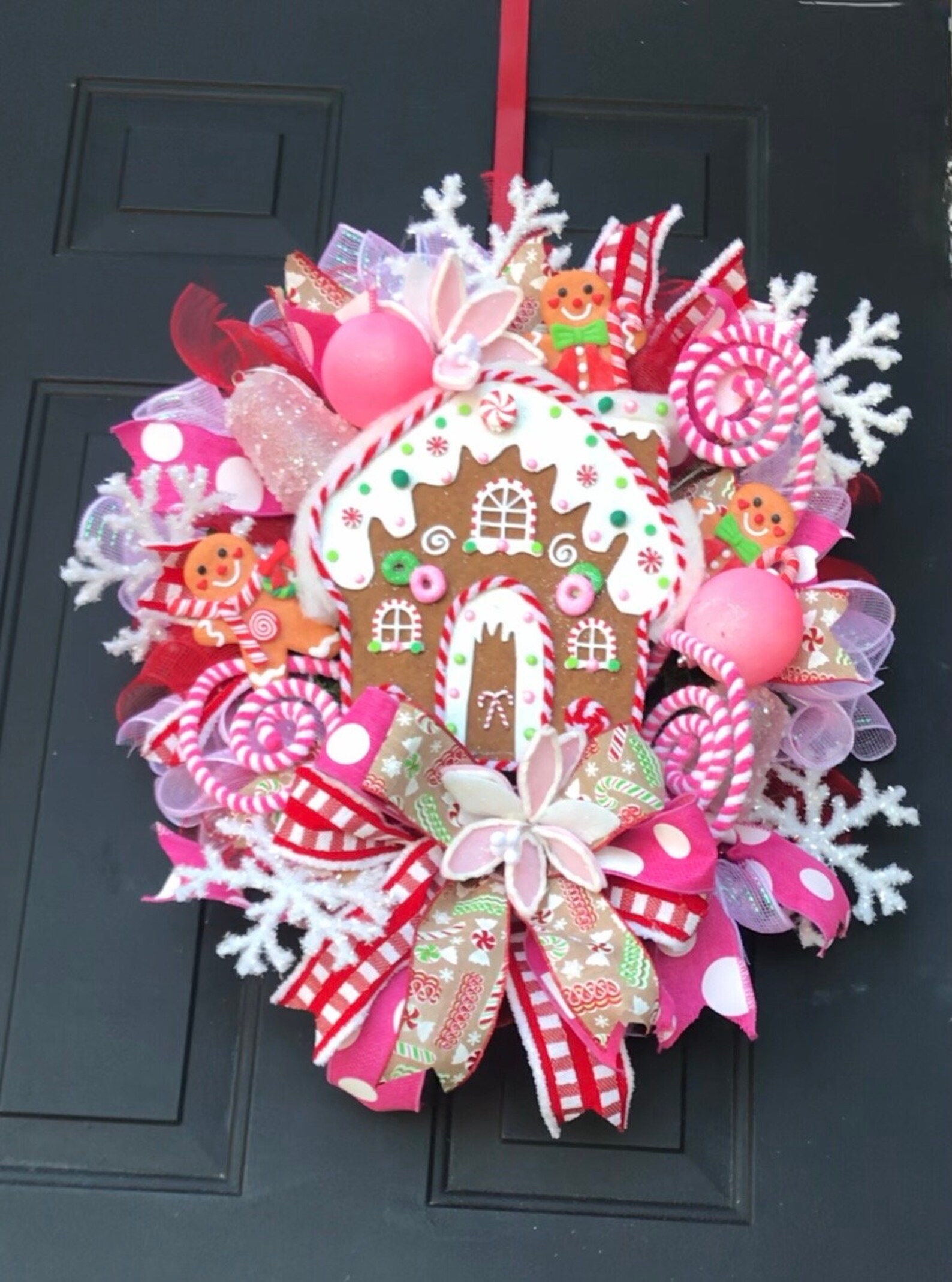 Gingerbread Christmas Wreath, Holiday Home Decor (24-26 Inch) - Etsy