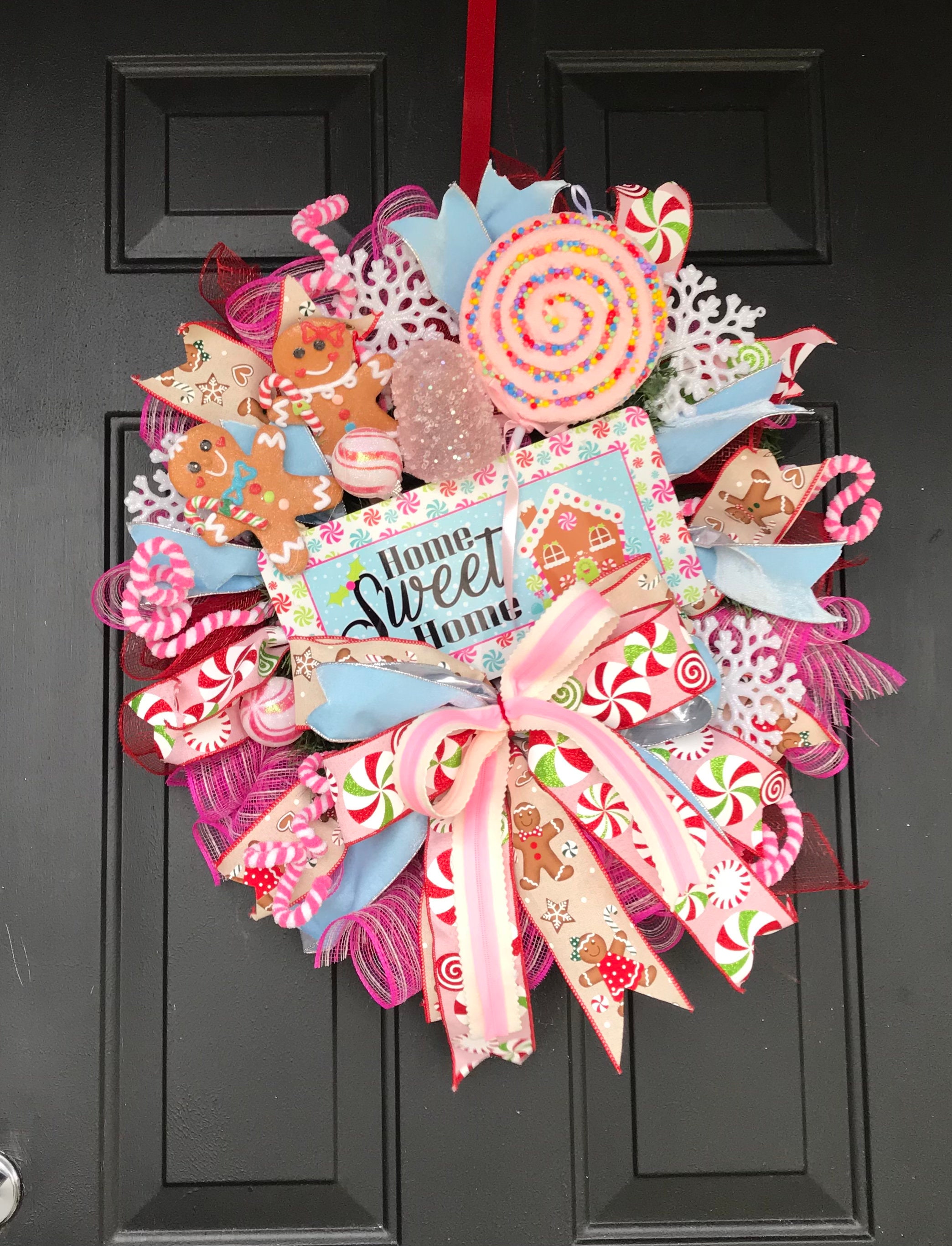 Sparkling Fun Whimsical Gingerbread Man Christmas Wreath. | Etsy