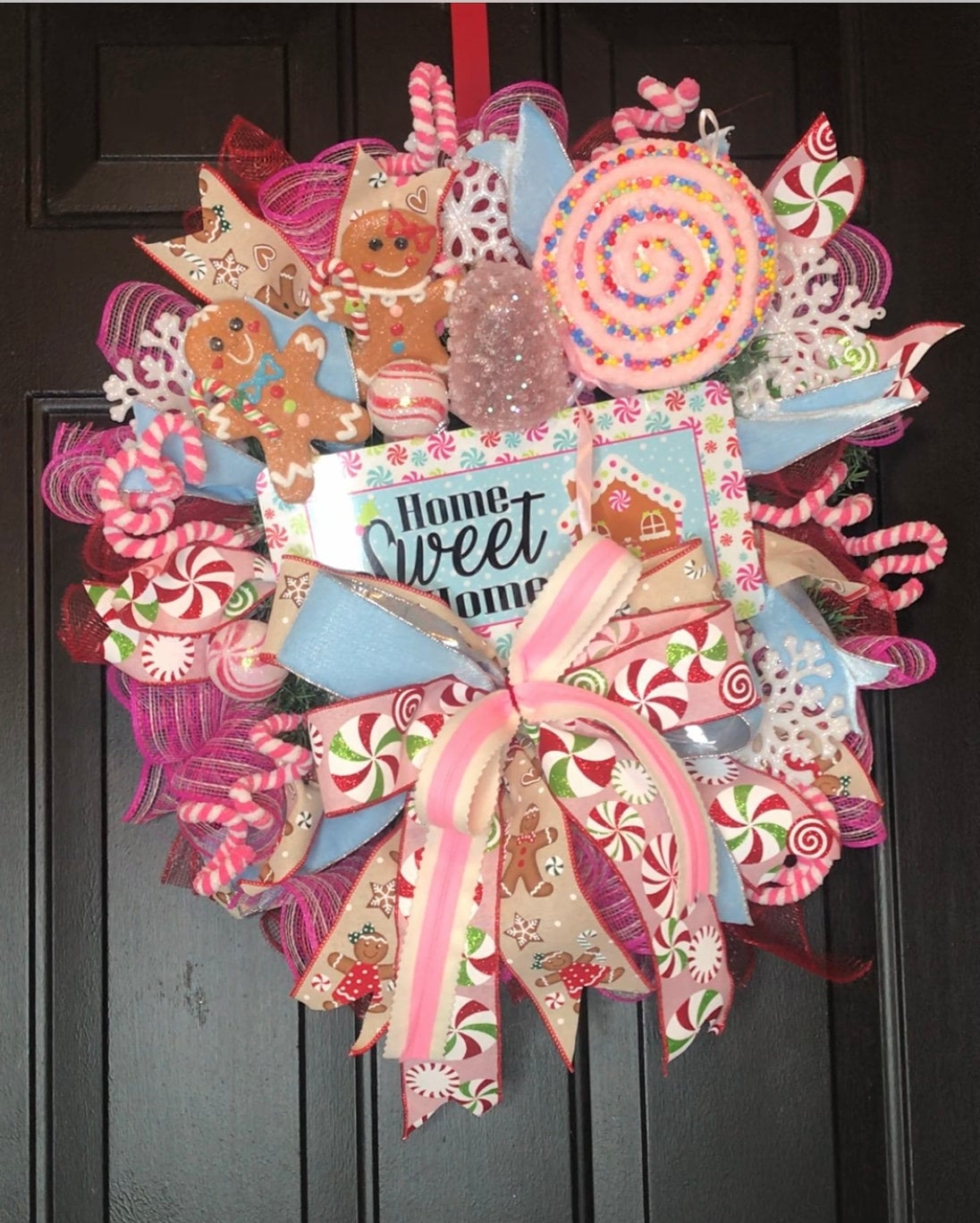 Sparkling Fun Whimsical Gingerbread Man Christmas Wreath. | Etsy