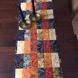 PDF pattern: Modern Quilted Batik Table Runner | Etsy