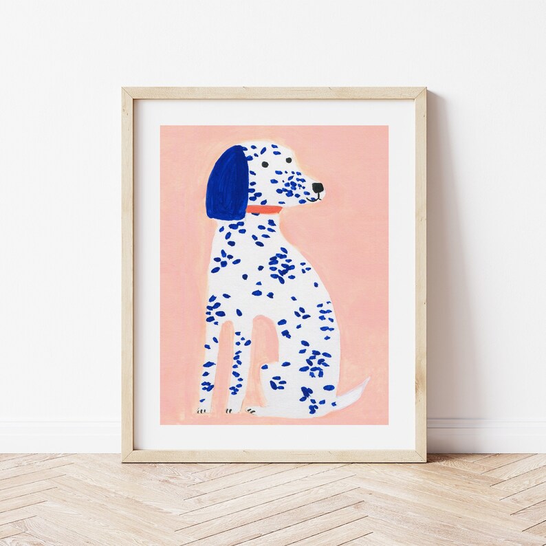 Dalmation Art Print / Spotted Dog Print / Nursery Dog Print / Cute Dog ...