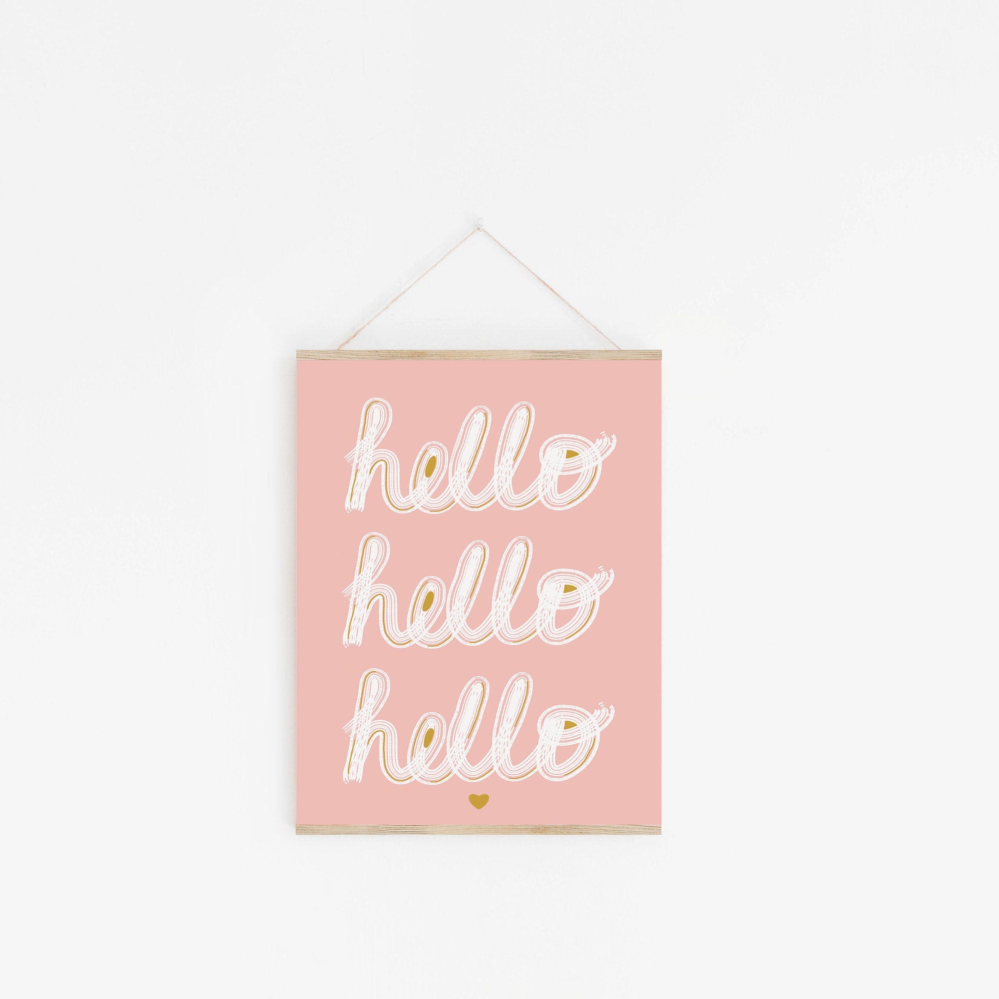 Hello Art Print / Hello Wall Art / Hello Poster /Typography | Etsy