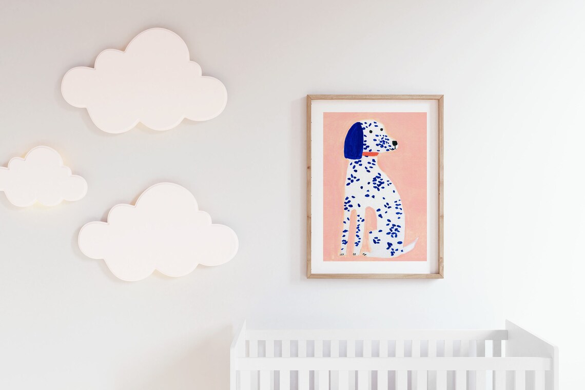 Dalmation Art Print / Spotted Dog Print / Nursery Dog Print / Cute Dog ...