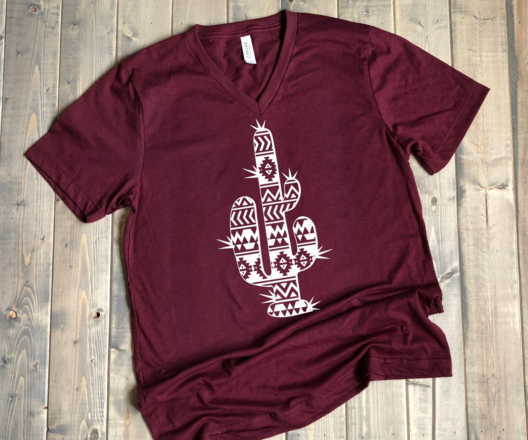 Aztec Cactus Tee Boho Tribal Cactus Desert Shirt | Etsy