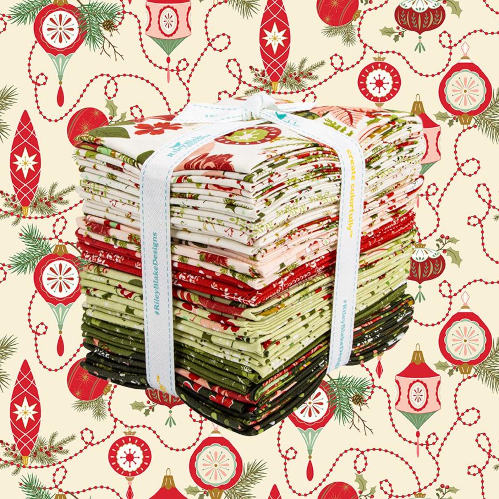 Christmas Fabric Fat Quarter Bundle, Glisten Riley Blake, 27 Piece - Etsy