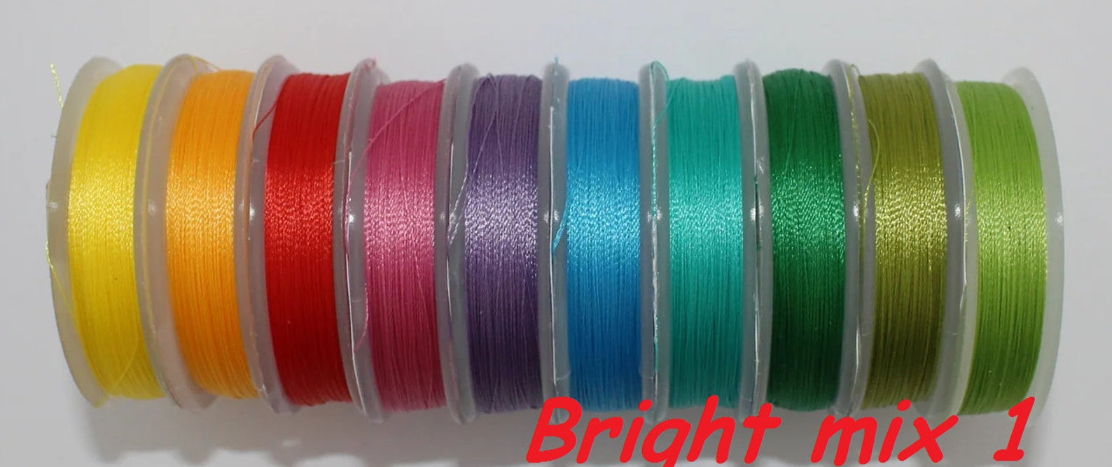 Beading Thread Tytan 100 Set of Different Colors 10 Bobbins Embroidery ...