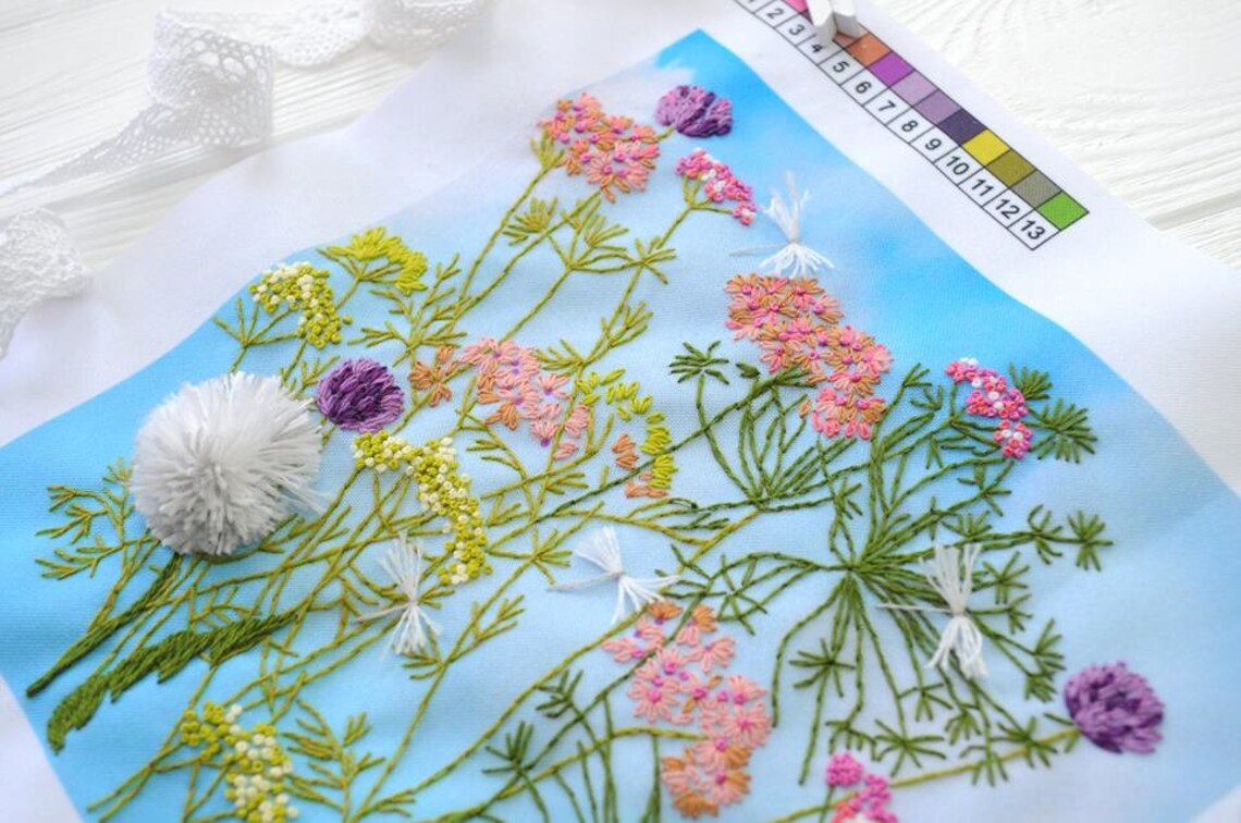 Cross Stitch Kit Meadow Grass Cross Stitch Patterns Flower | Etsy