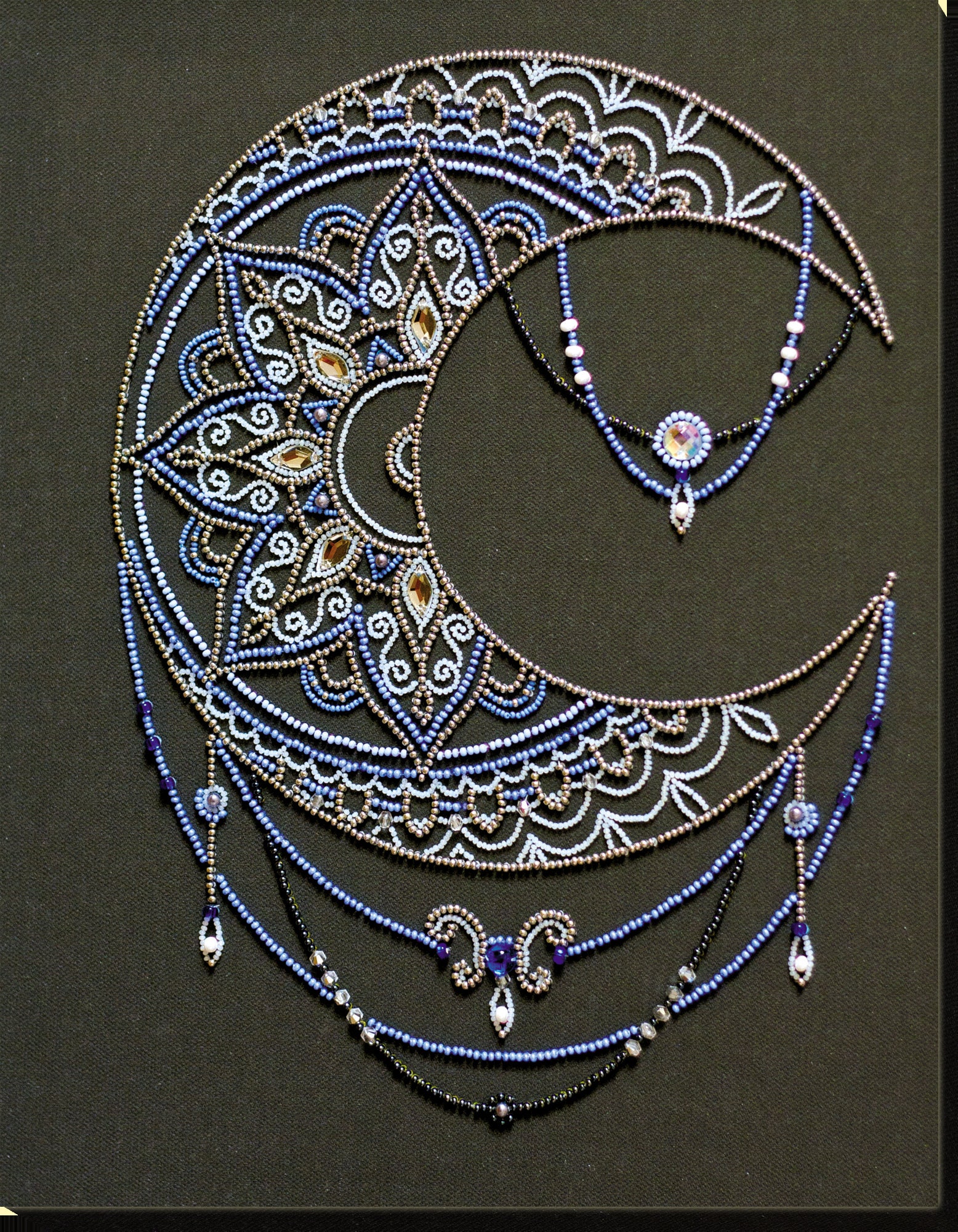 Bead Embroidery Kit: Moon Pattern, Abrisart Needlework - Etsy