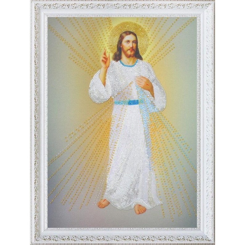 Bead Embroidery Kit Icon Jesus Christ Embroidery Christian - Etsy