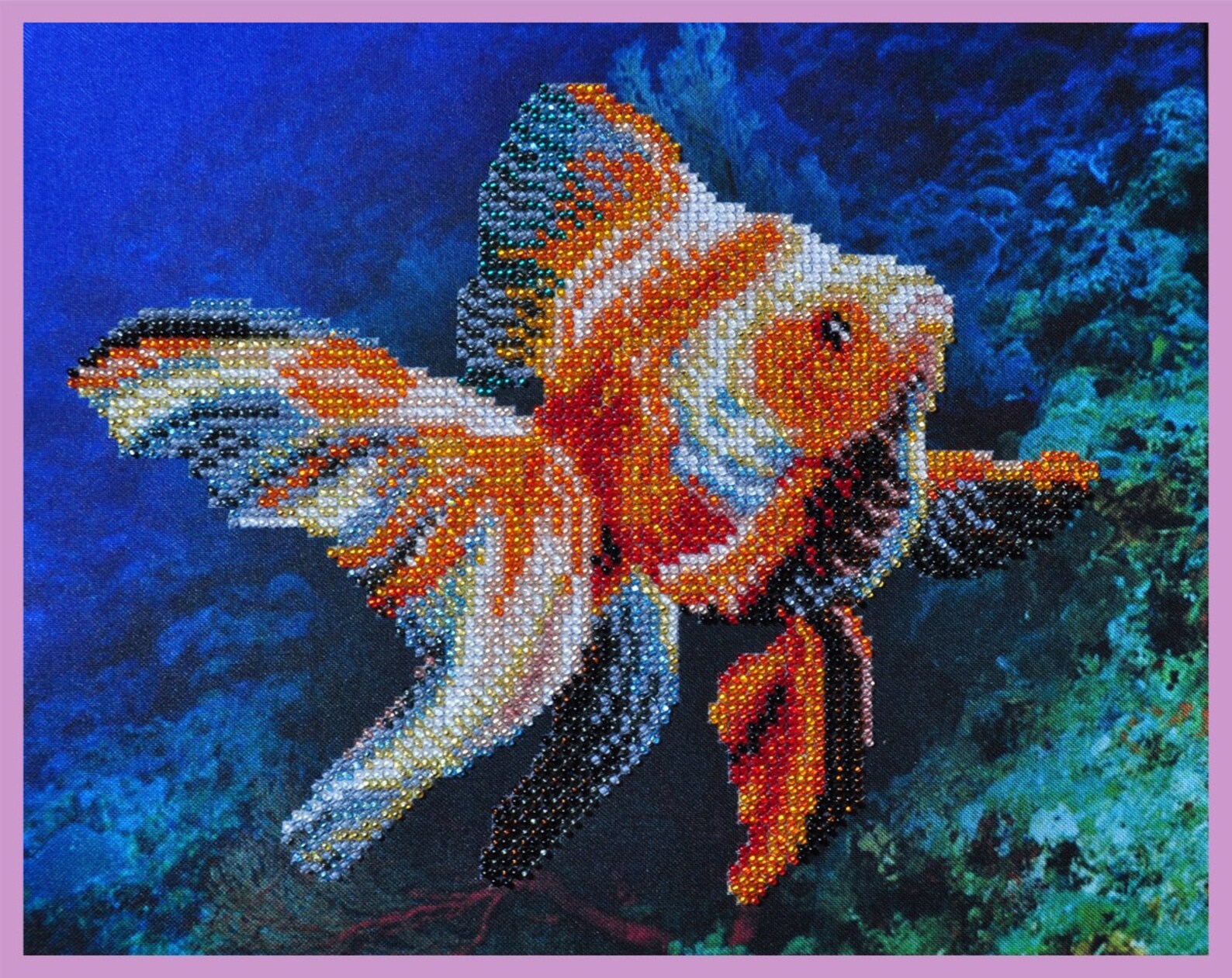 Bead Embroidery Kit Gold Fish Ocean Embroidery Fish - Etsy