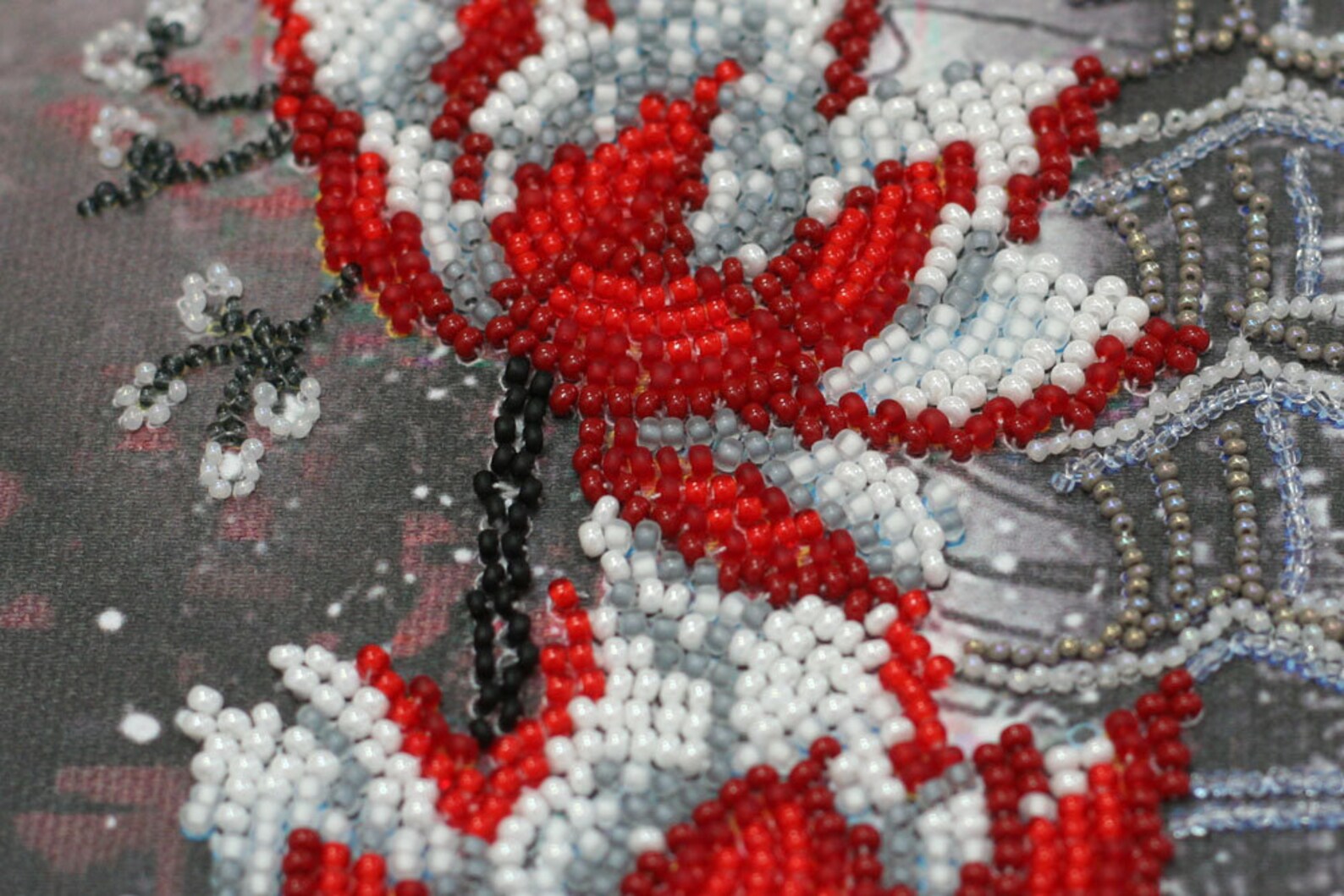 Japanese Scenery Bead Stitch Pattern Printed on Art Canvas - Etsy