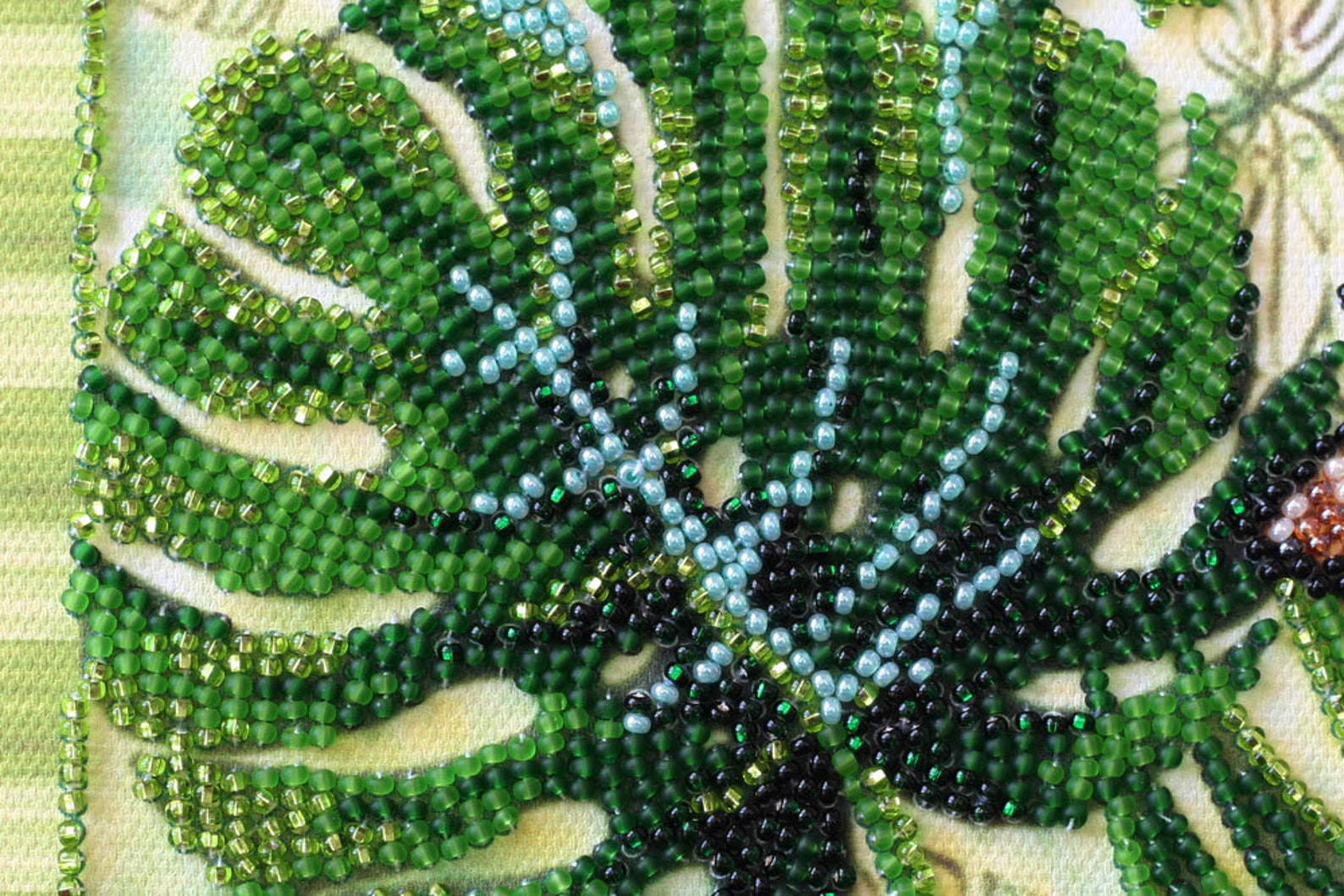 Monstera Leaf Beading Stitch Pattern Kit Small Bead - Etsy