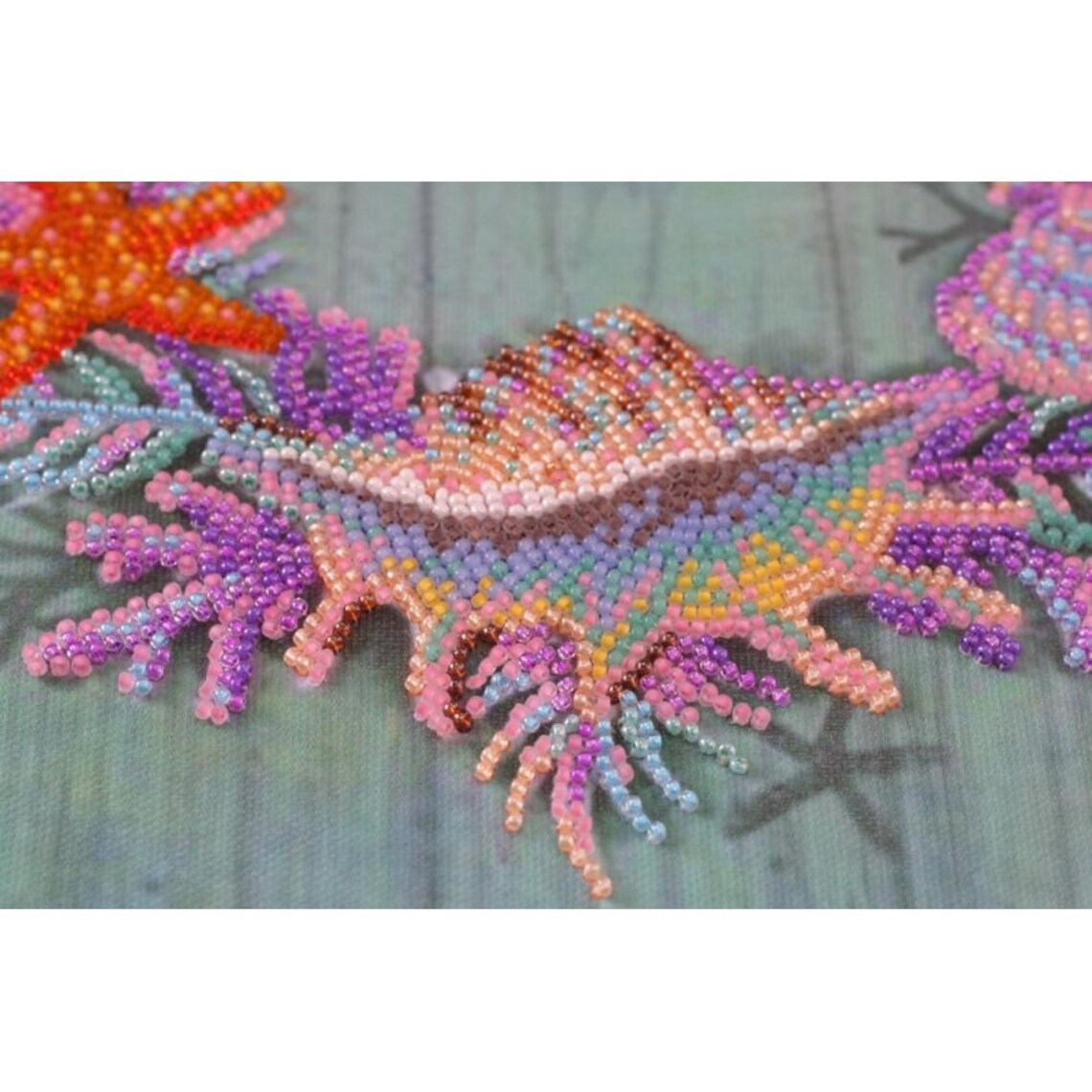 Bead Embroidery Kit Wreath of Shells Sea Shell Needlework - Etsy