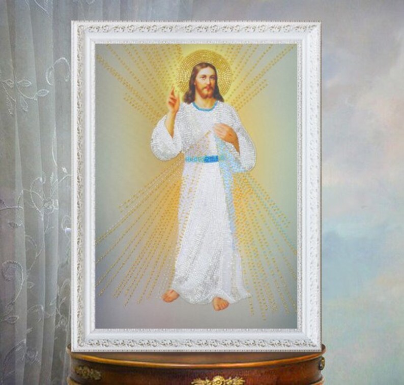 Bead Embroidery Kit Icon Jesus Christ Embroidery Christian - Etsy