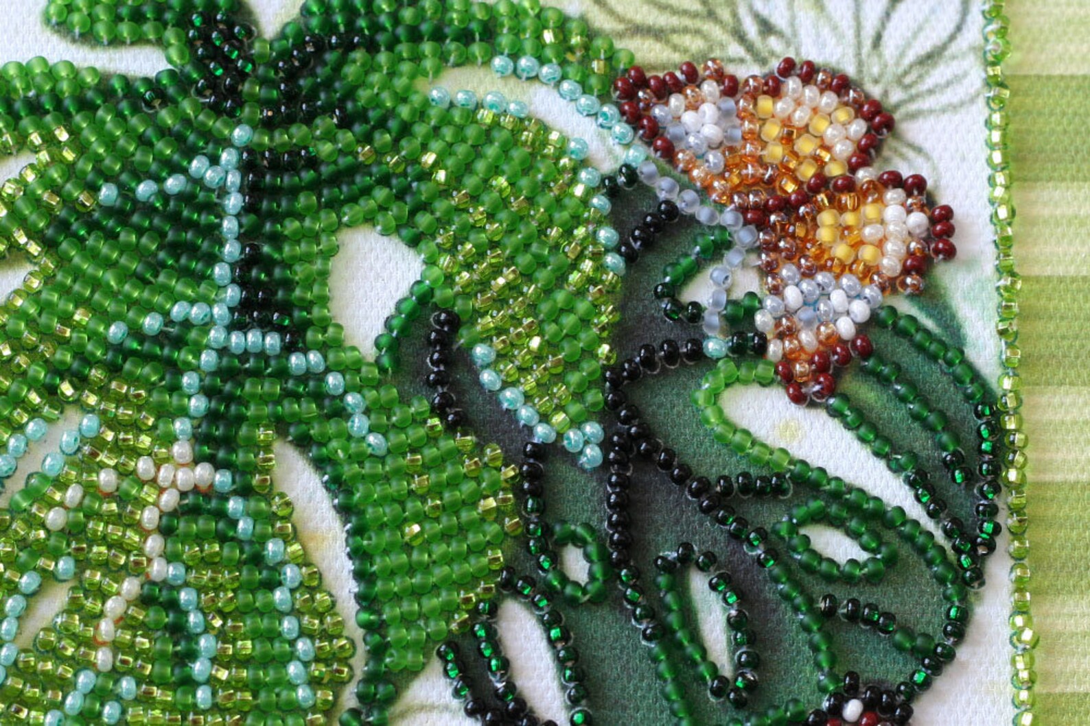 Monstera Leaf Beading Stitch Pattern Kit Small Bead - Etsy