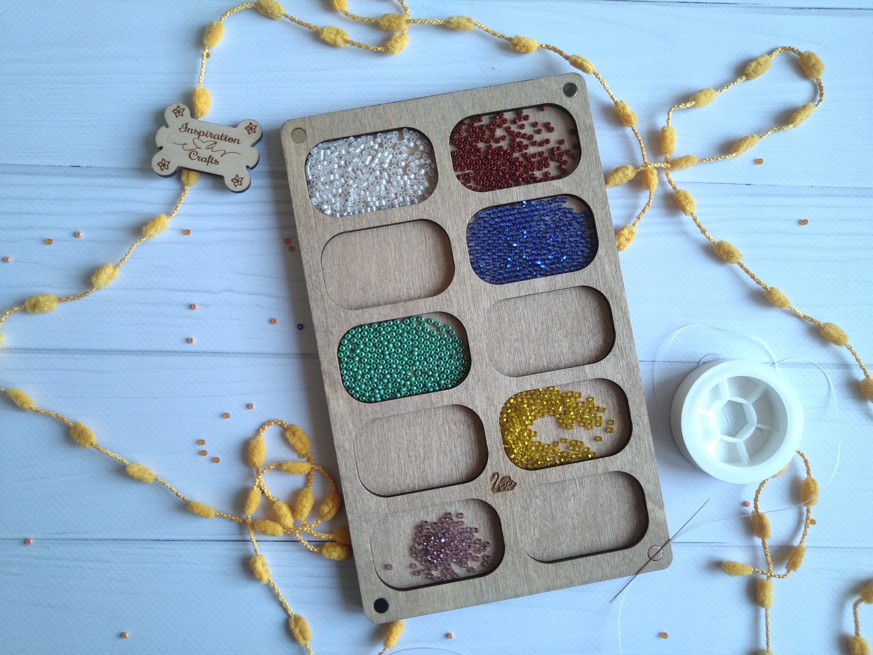 Wooden Box for Beads With Plastic Lid Accessory for Beadwork - Etsy