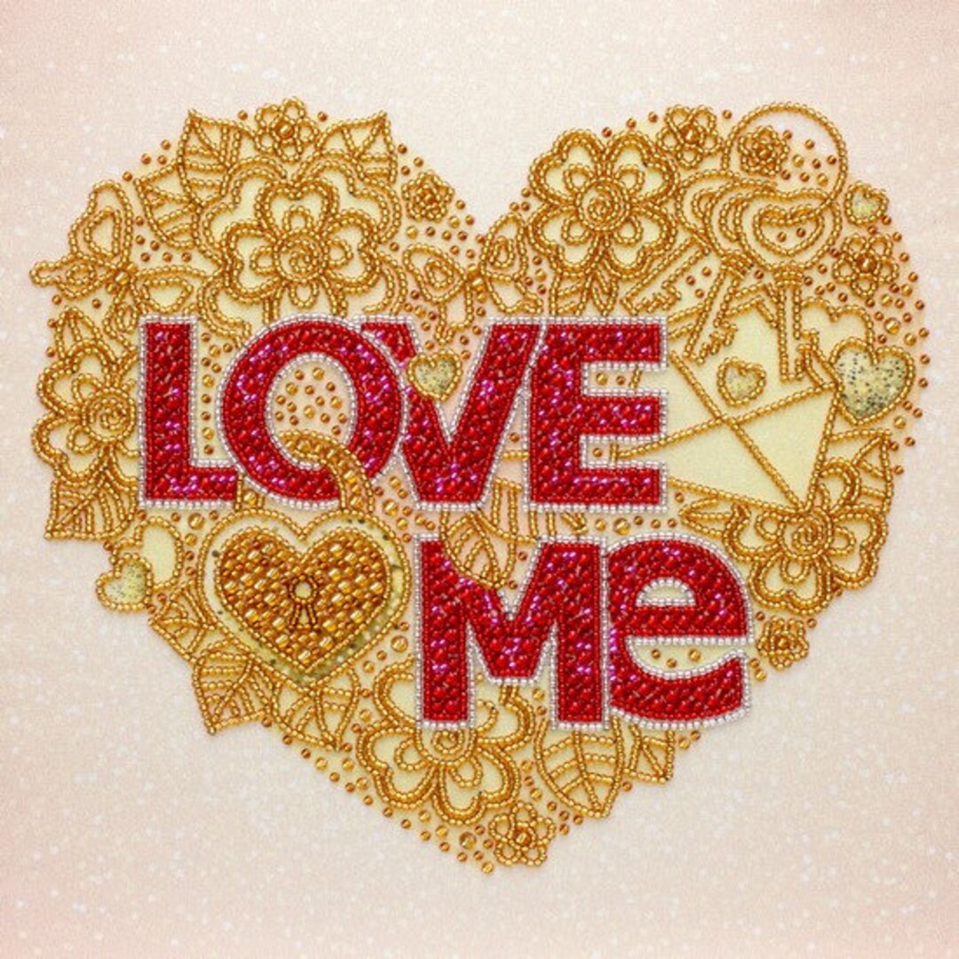 Bead Embroidery Kit Love Heart Bead Embroidery Heart - Etsy