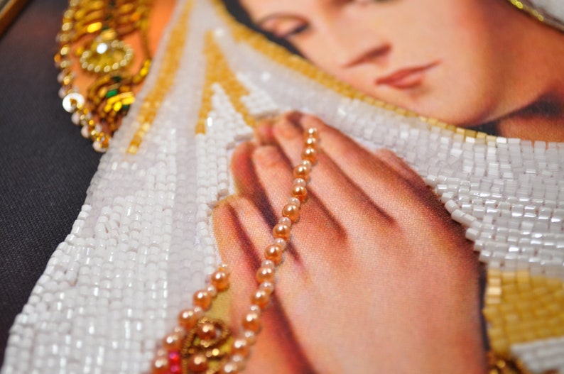 Bead Embroidery Kit Icon Virgin Mary Embroidery Christian - Etsy