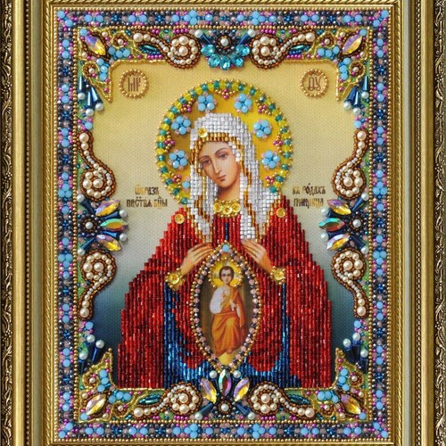 Bead Embroidery Kit Icon Virgin Mary Embroidery Christian - Etsy