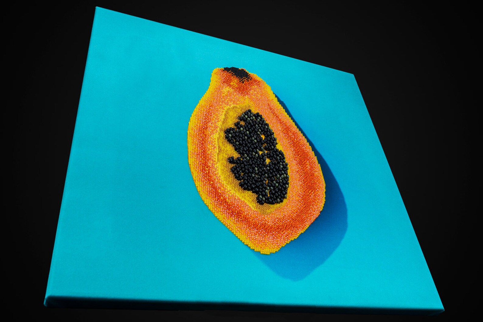 Bead Embroidery Kit Papaya Home Kitchen Wall Decor Hand - Etsy